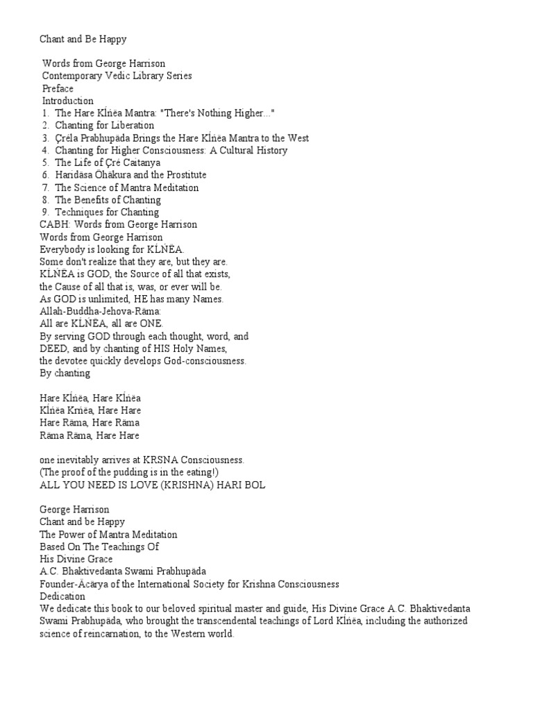 Chant and Be Happy (English) | PDF | Meditation | Religion And Belief
