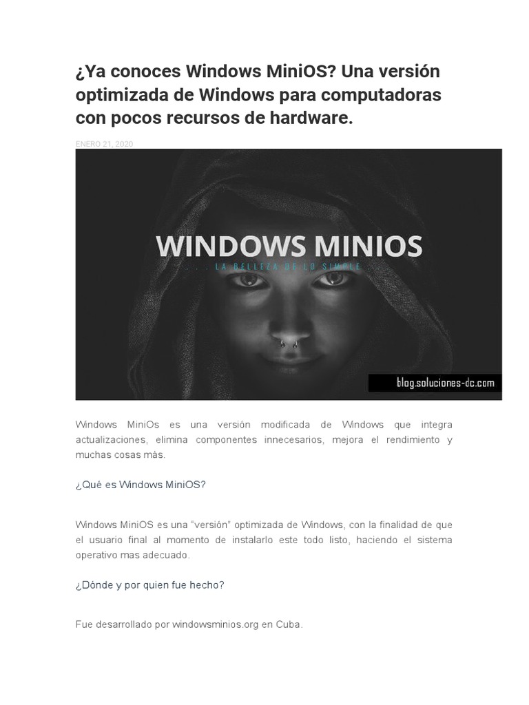Introducción a Windows MiniOS | PDF | Virtualización | Microsoft Windows