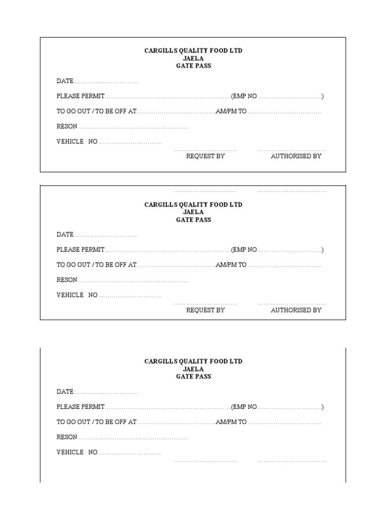 Cargills Quality Food LTD Jaela Gate Pass | PDF | Cooking, Food & Wine Cargills Quality Food LTD Jaela Gate Pass | PDF | Cooking, Food & Wine