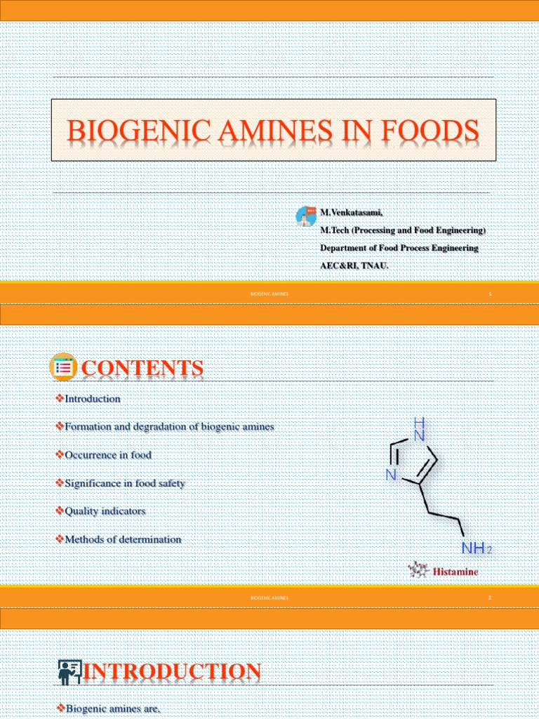 Biogenic Amines: Formation, Occurrence, Significance and Methods of ...