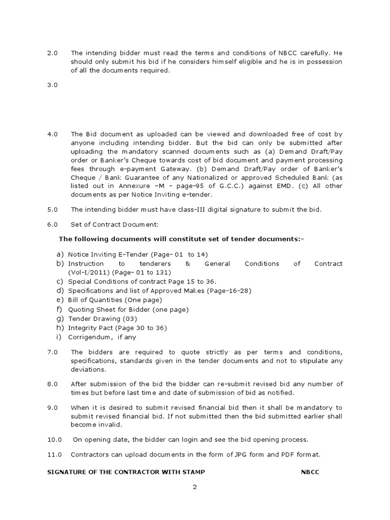 A) B) C) D) E) F) G) H) I) : The Following Documents Will Constitute ...