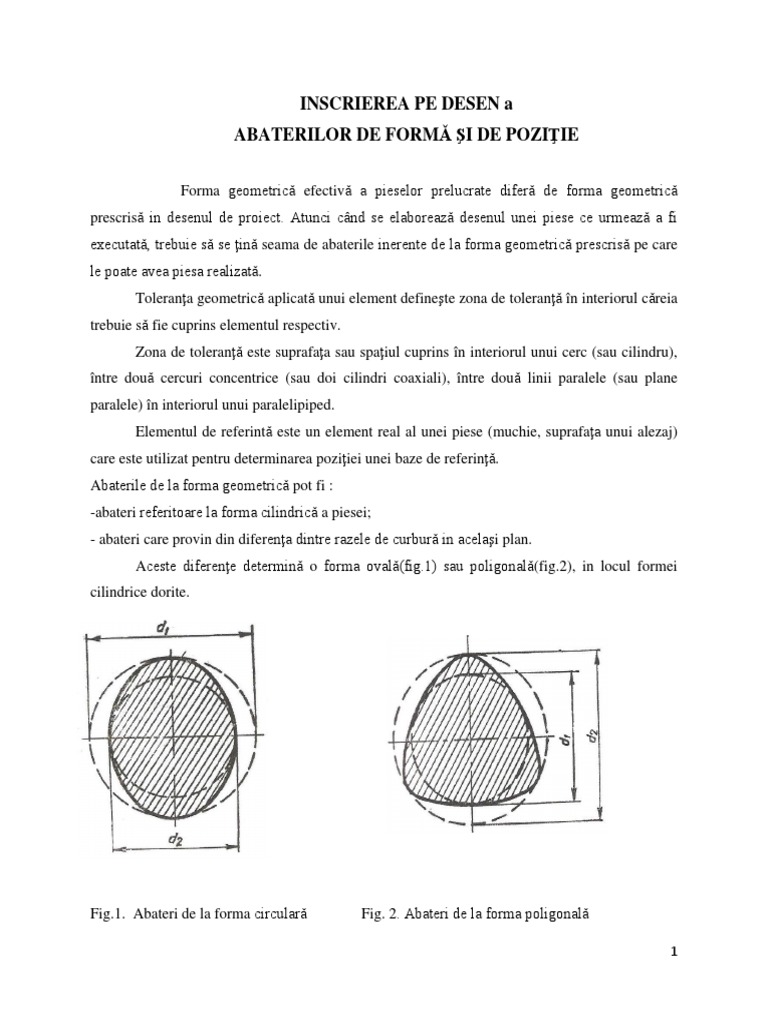 Inscrierea Pe Desen A Abaterilor de Forma Si de Pozitie PDF | PDF