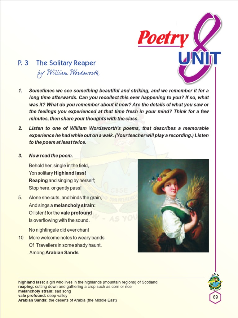 Solitary Reaper PDF | PDF | Poetry | William Wordsworth