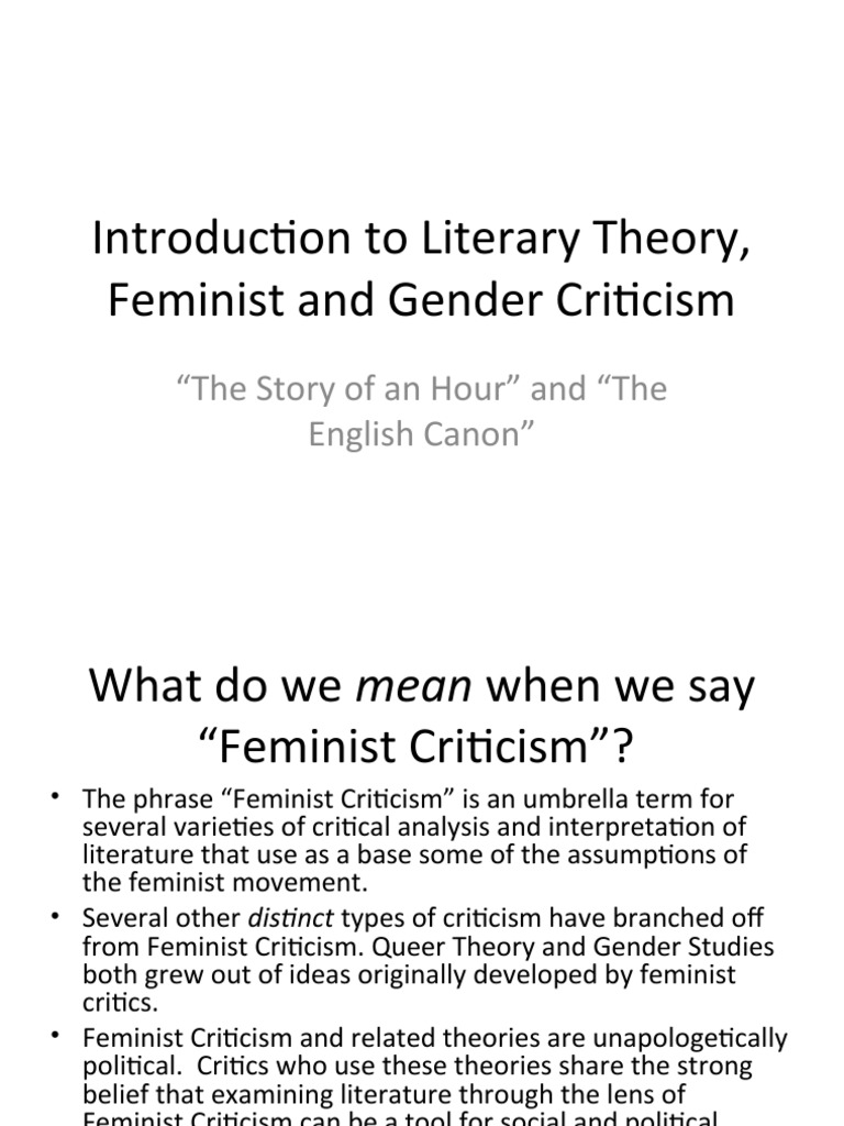 Feminist and Gender Criticism SoaH English Canon 2 | PDF | Feminism ...