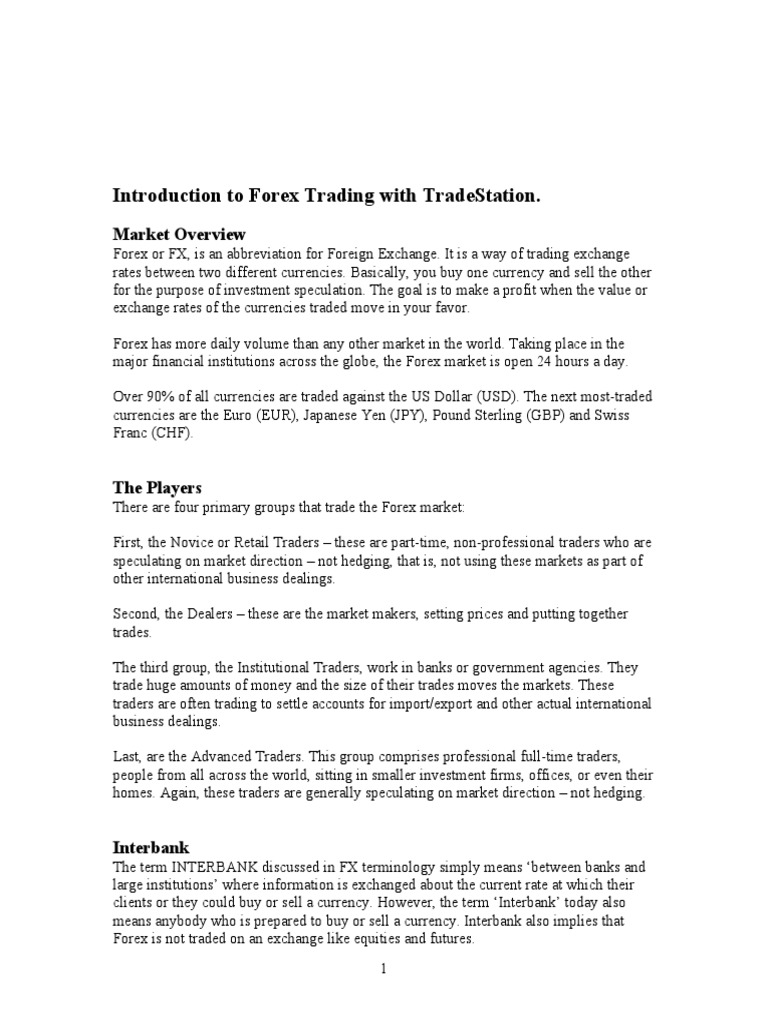 Introduction To Forex Trading | PDF | Foreign Exchange Market ...