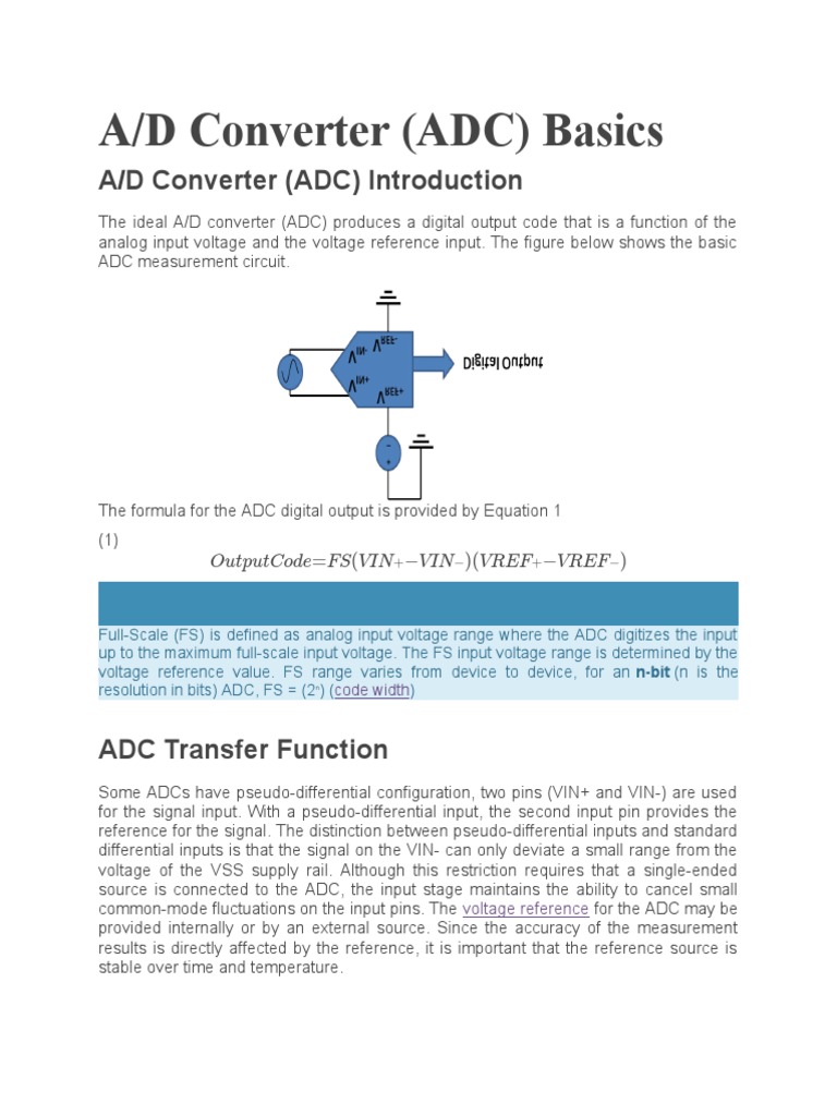 A/D Converter (ADC) Introduction | Download Free PDF | Analog To ...