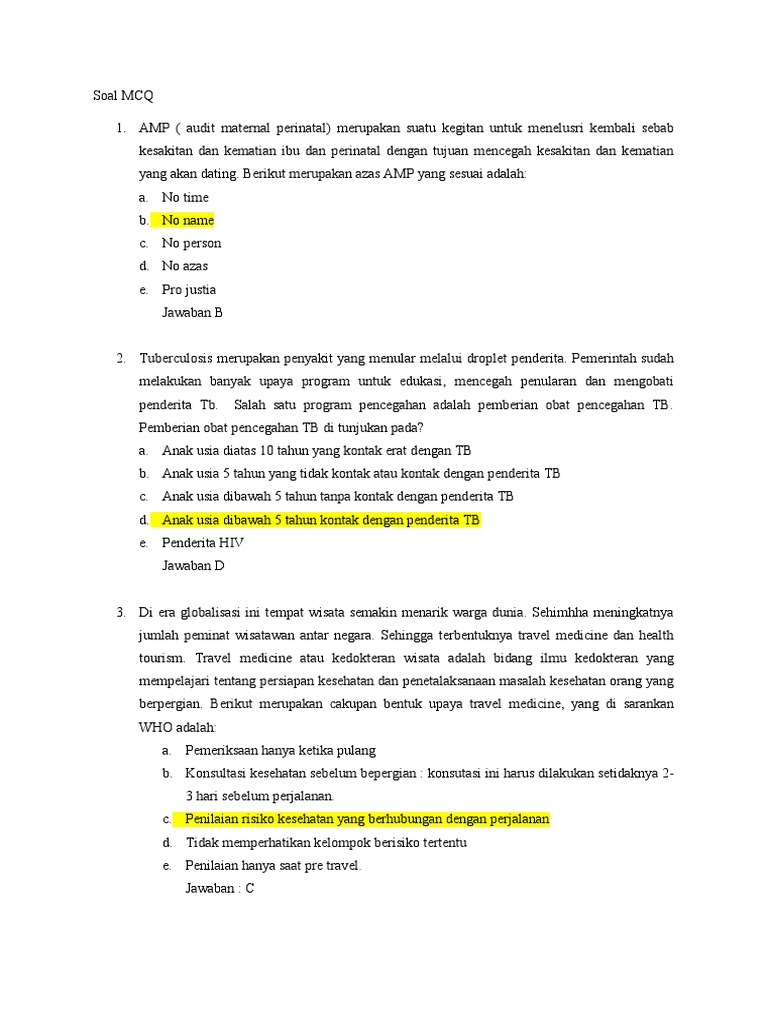Soal MCQ SOCA | PDF