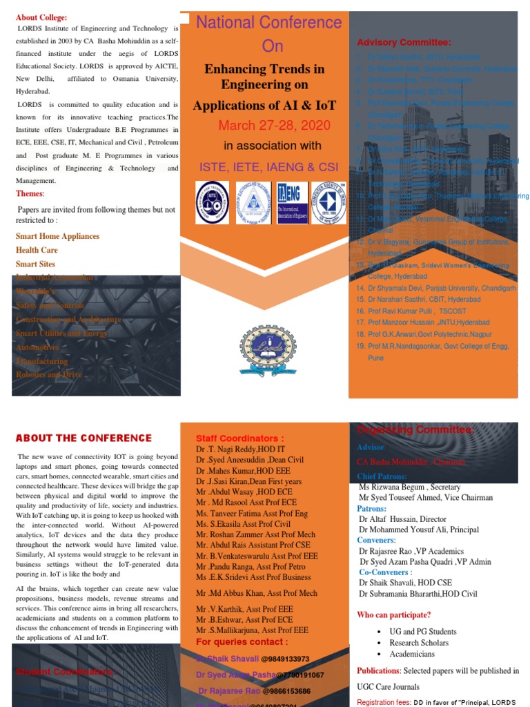 National Conference Brochure March 27, 2020 | PDF | Internet Of Things ...