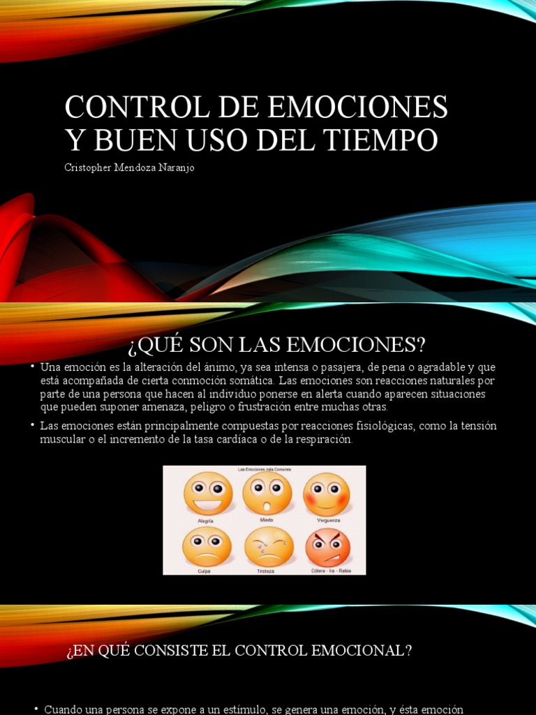Control de Emociones y Buen Uso Del Tiempo | PDF | Las emociones ...