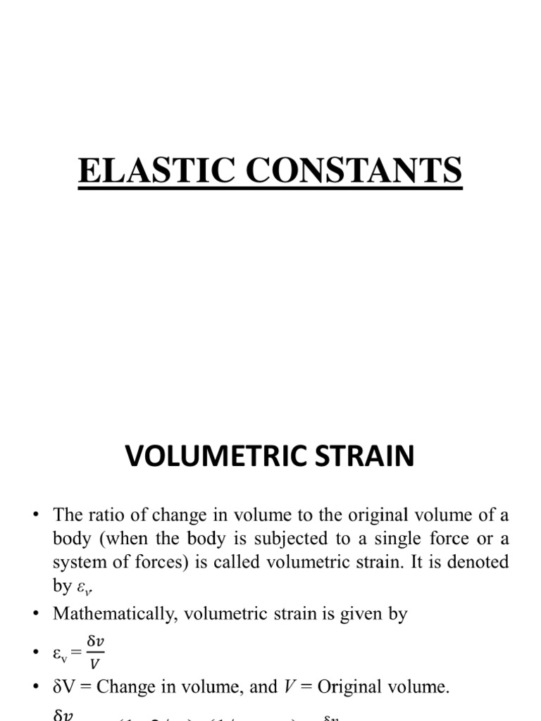 Elastic Constants | PDF | Young's Modulus | Elasticity (Physics)