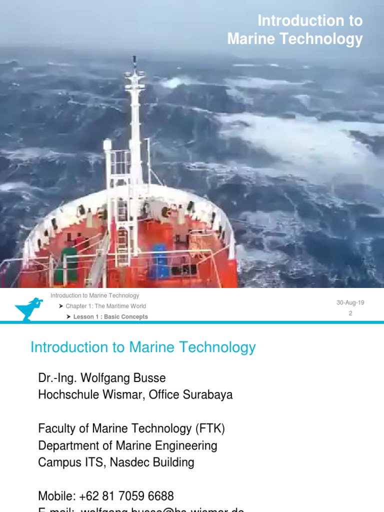 Introduction To Marine Technology: Lesson 1: Basic Concepts | PDF ...