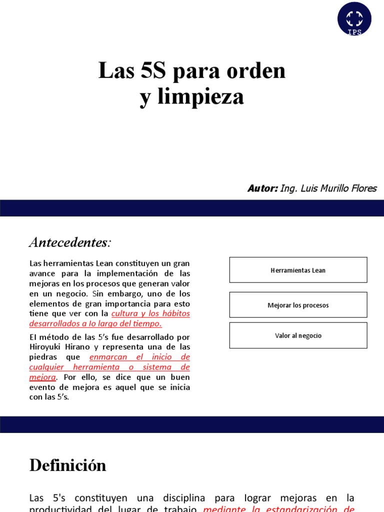 Las 5 S para Orden | PDF | Evaluación | Business