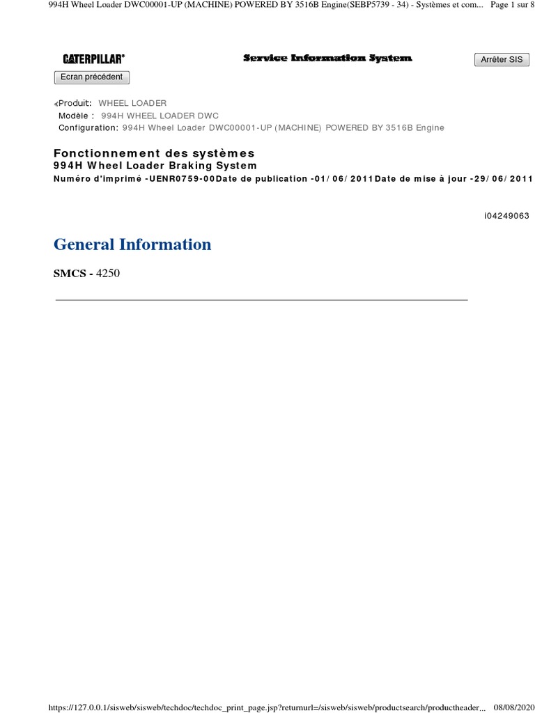 Hamid Cat994h - Sisweb - Sisweb - Techdoc - Techdoc - Print - Page - JSP - PDF | PDF | Brake | Valve