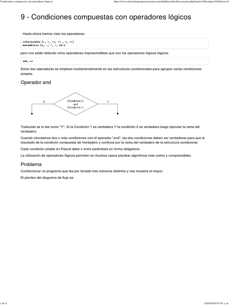 9-Condiciones Compuestas Con Operadores Lógicos | PDF | Informática ...