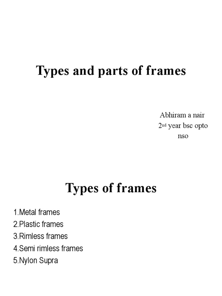 Types and Parts of Frames | PDF | Saddle | Equipment