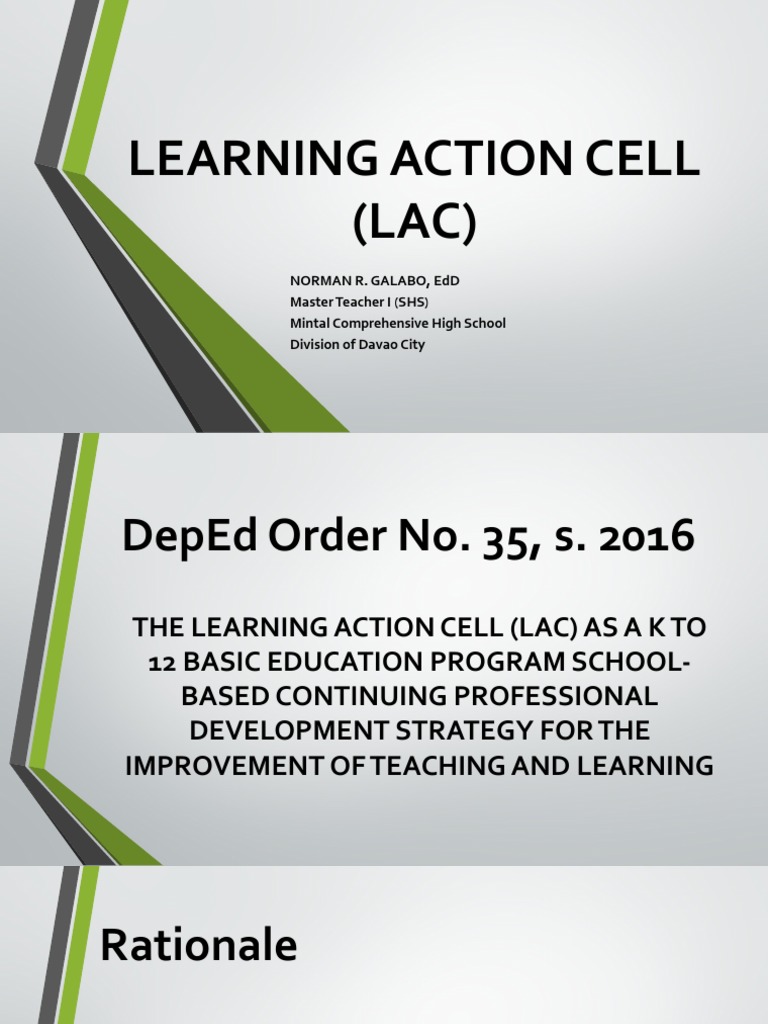 Learning Action Cell (LAC) | PDF | Teachers | Educational Technology