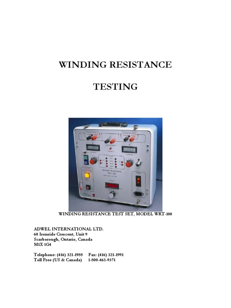 Transformer Winding Resistance Testing Guide | PDF | Transformer | Inductor