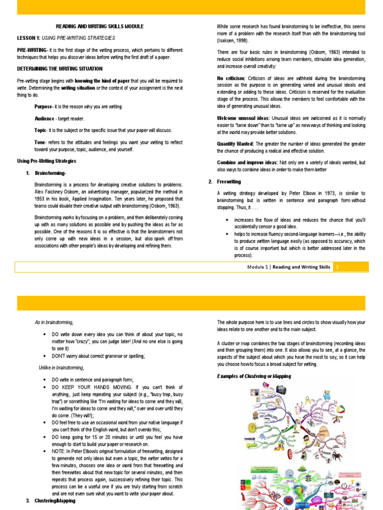 Rws-Final Module | PDF | Brainstorming | Résumé