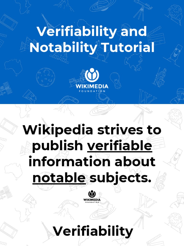 Verifiability and Notability Tutorial | PDF | Wikipedia | News
