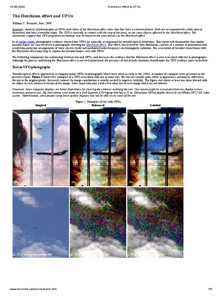 Hutchison Effect & UFOs | PDF | Unidentified Flying Object | Optics