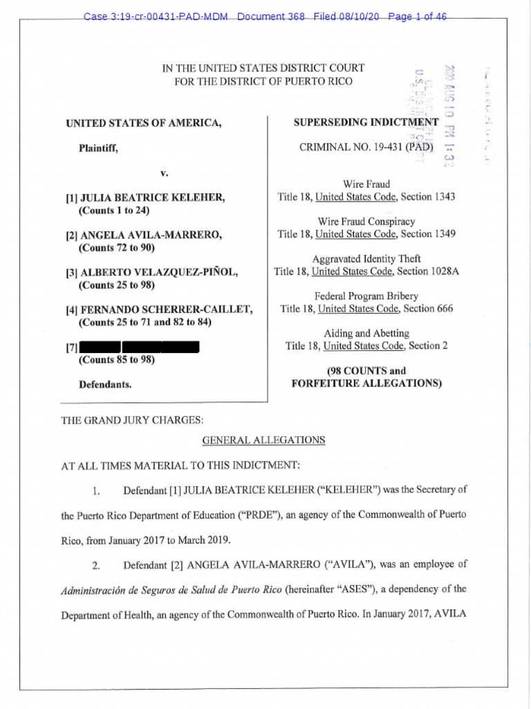 Acusación Federal | PDF | Racketeer Influenced And Corrupt ...