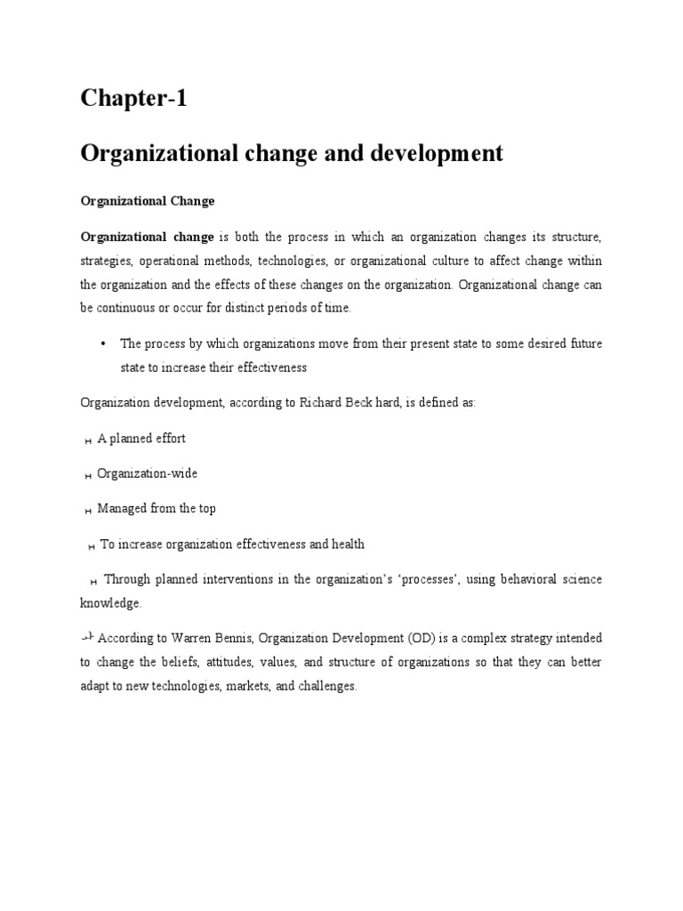 Chapter 1 Ocd | PDF | Organization Development | Psychological Concepts