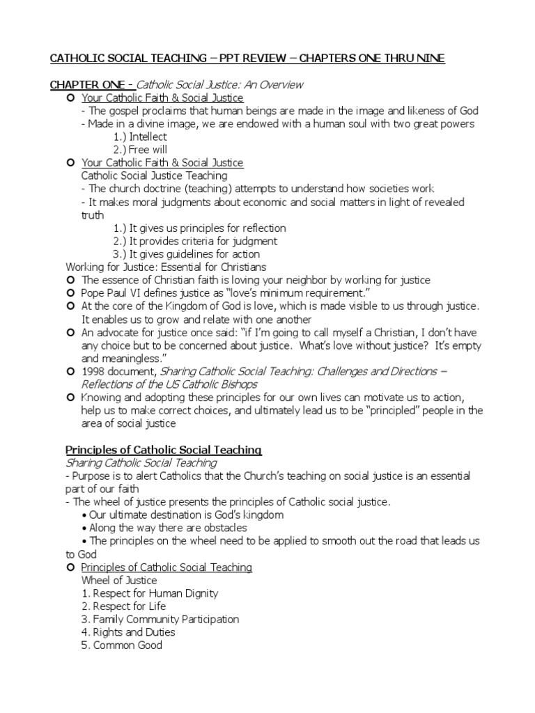 Catholic Social Teaching Overview | PDF | Catholic Social Teaching ...
