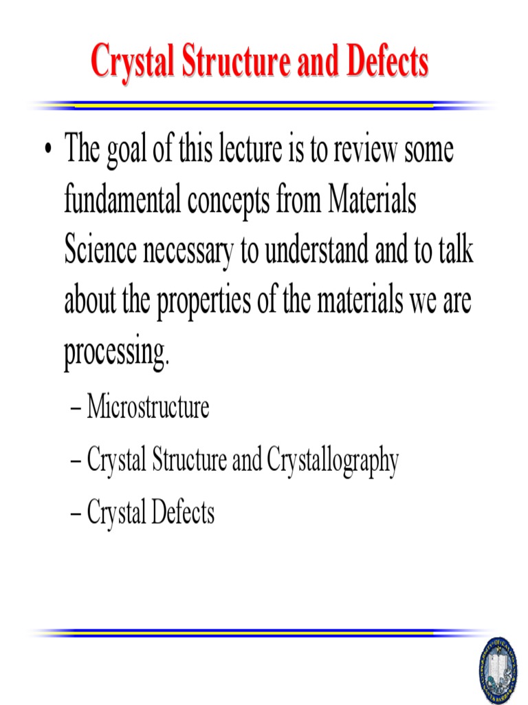 Crystal Structure Defects | PDF | Crystal Structure | Crystallographic ...