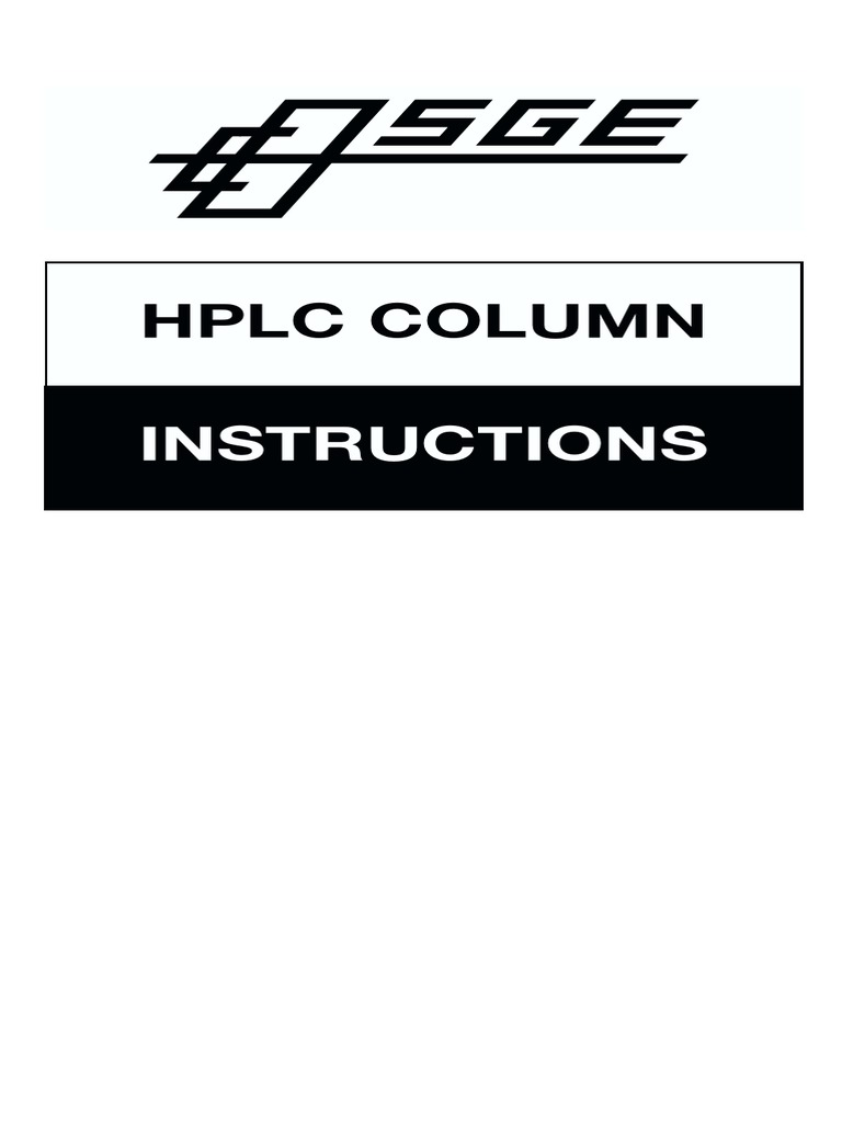 HPLC Column: Instructions | PDF | High Performance Liquid ...
