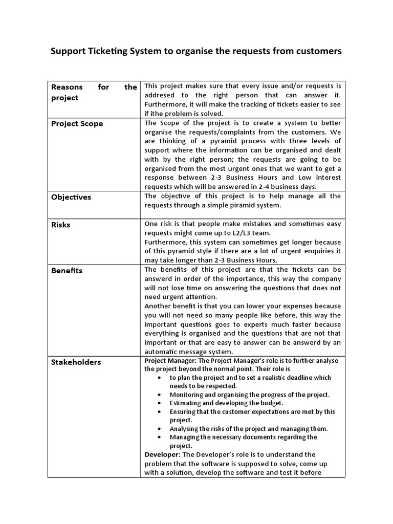 Support Ticketing System To Organise The Requests From Customers | PDF ...