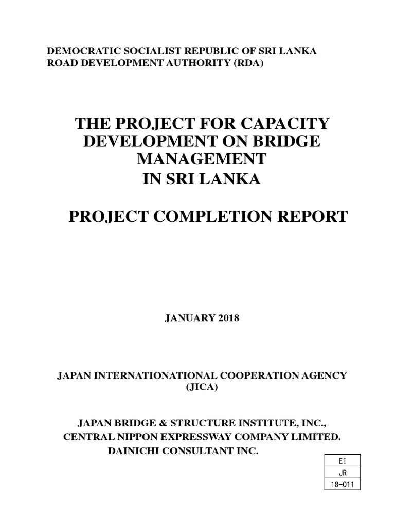 Bridge Guidelines Project Completion Srilanka JICA PDF | Download Free ...