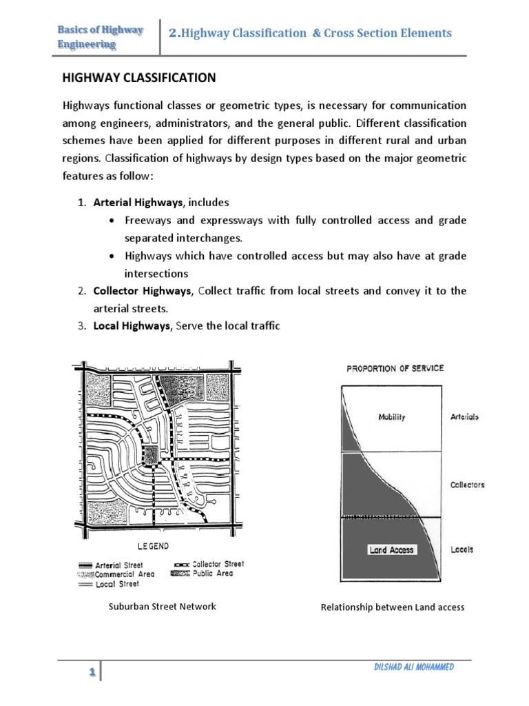 Highway Classification & Cross Section Elements | PDF | Lane | Sidewalk