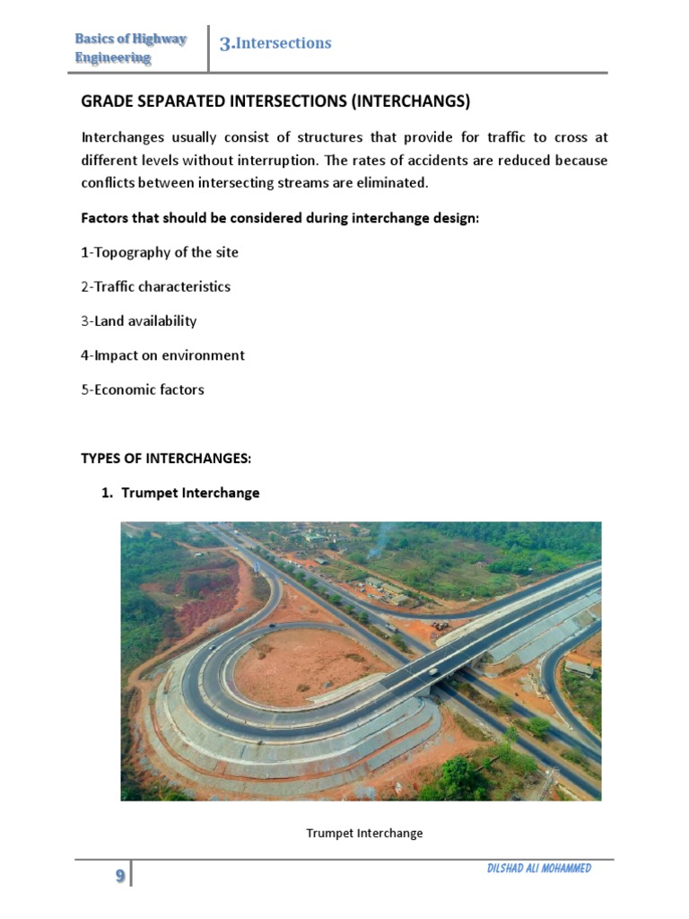 Grade Separated Intersections (Interchangs) : Factors That Should Be ...