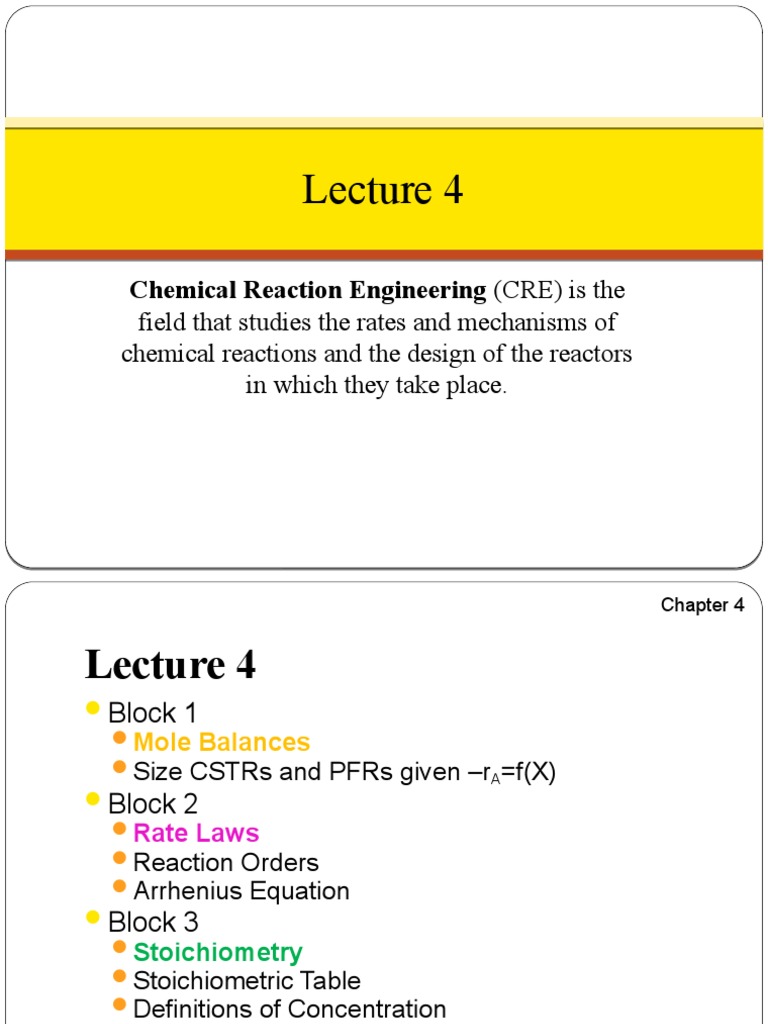 Chemical Reaction Engineering (CRE) Is The | Download Free PDF ...
