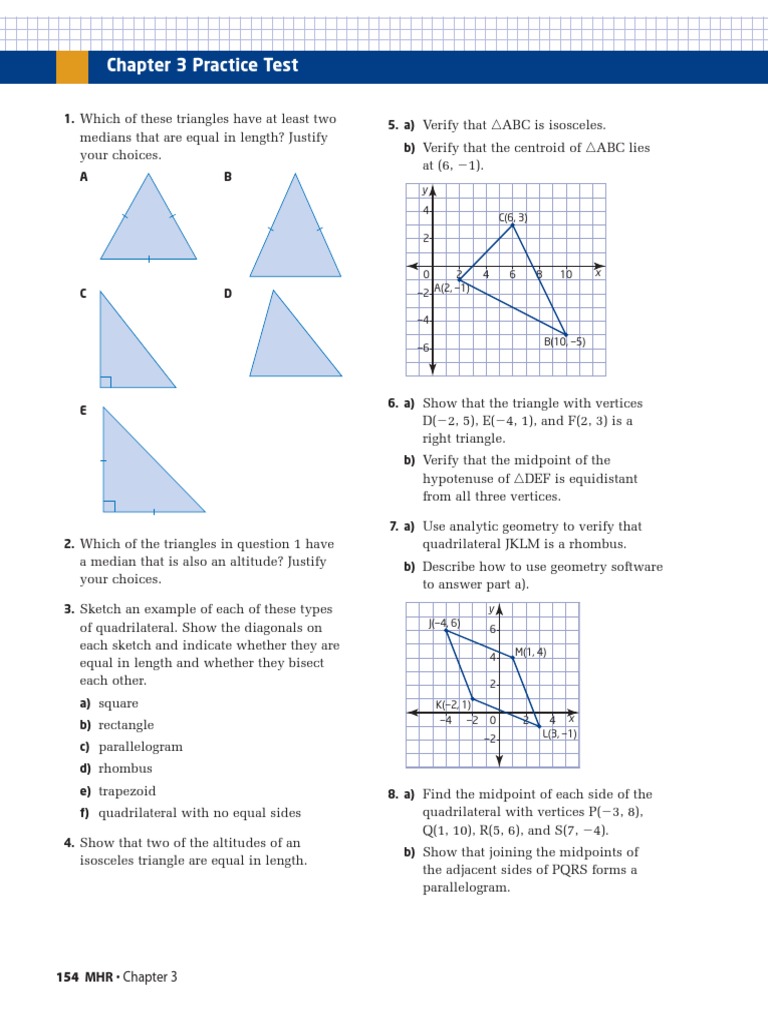 3.7 Practice Test-1 PDF | PDF | Triangle | Space