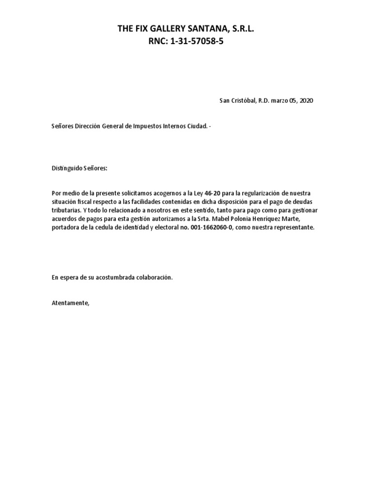 Carta Dgii 2 | PDF