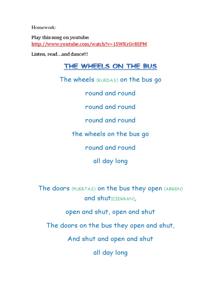 The Wheels On The Bus | PDF