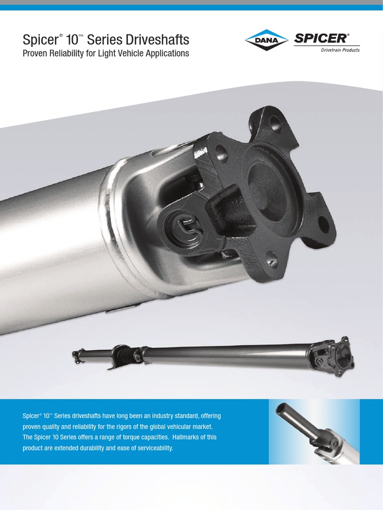 Spicer 10 Series Driveshafts: Proven Reliability For Light Vehicle ...