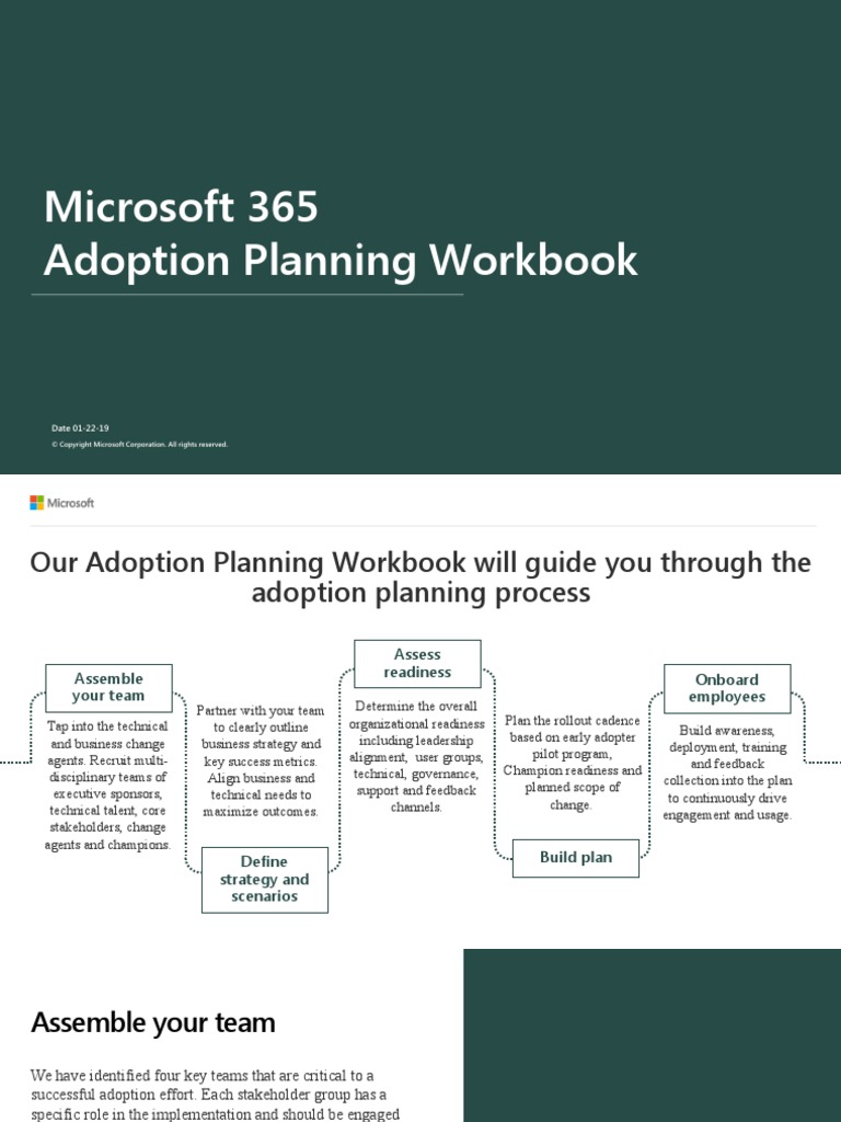 Microsoft Adoption Guide - Workbook | PDF | Performance Indicator | Sales