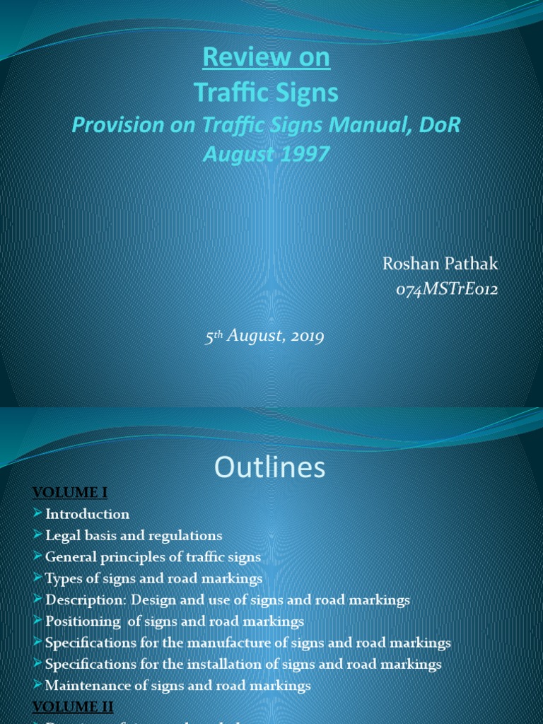Traffic Signs Manual Overview | PDF | Traffic | Road