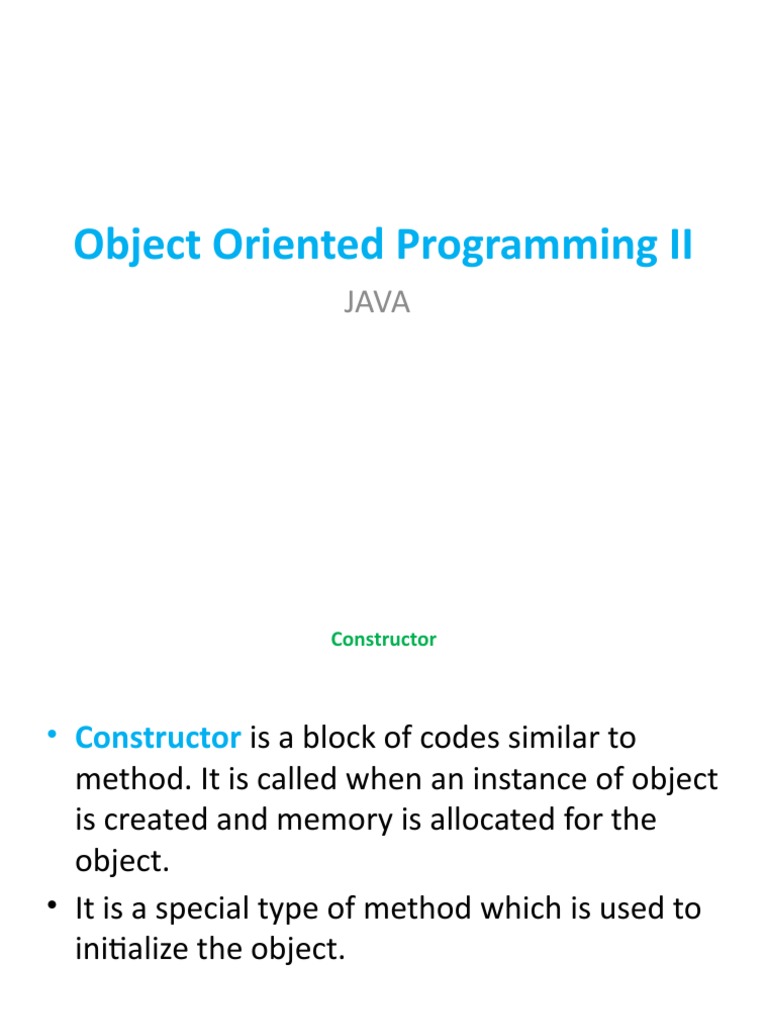 Oop Ii Constructor Pdf Constructor Object Oriented Programming Programming 8932