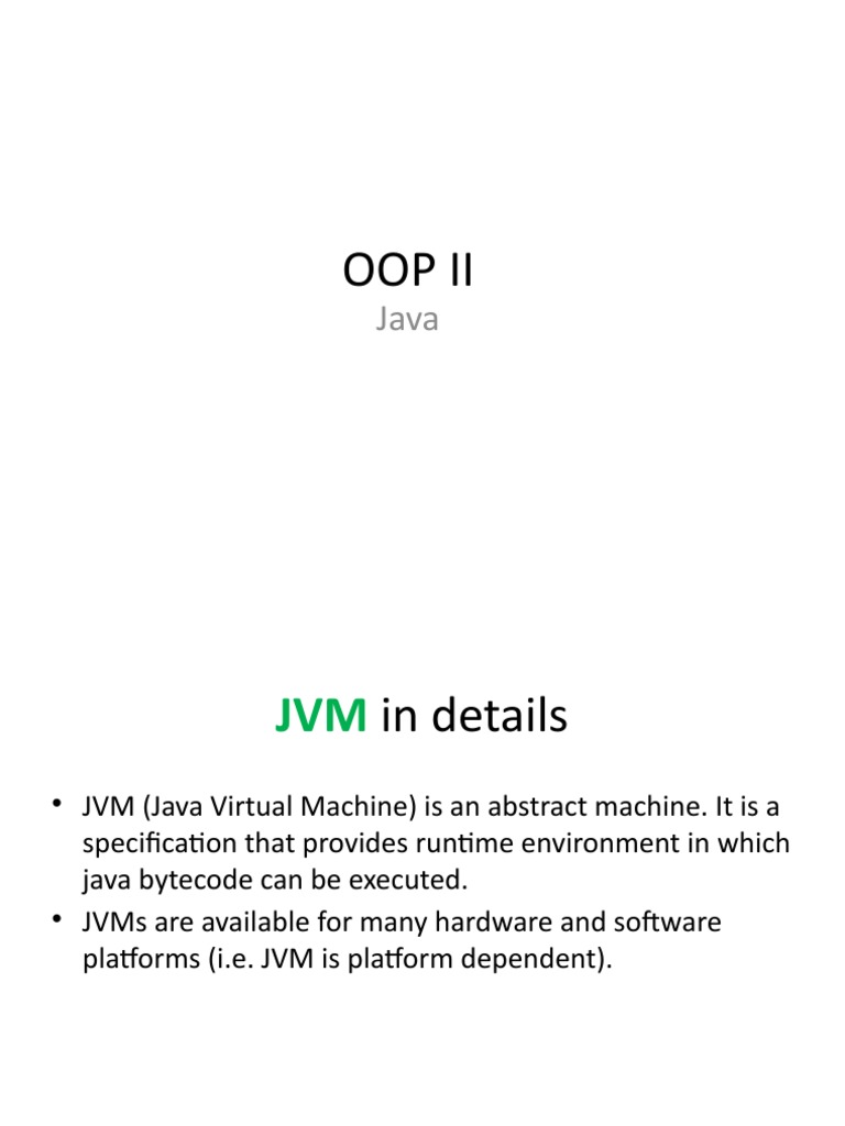 OOP II (JVM Internal, JIT Compiler) | PDF | Java Virtual Machine ...