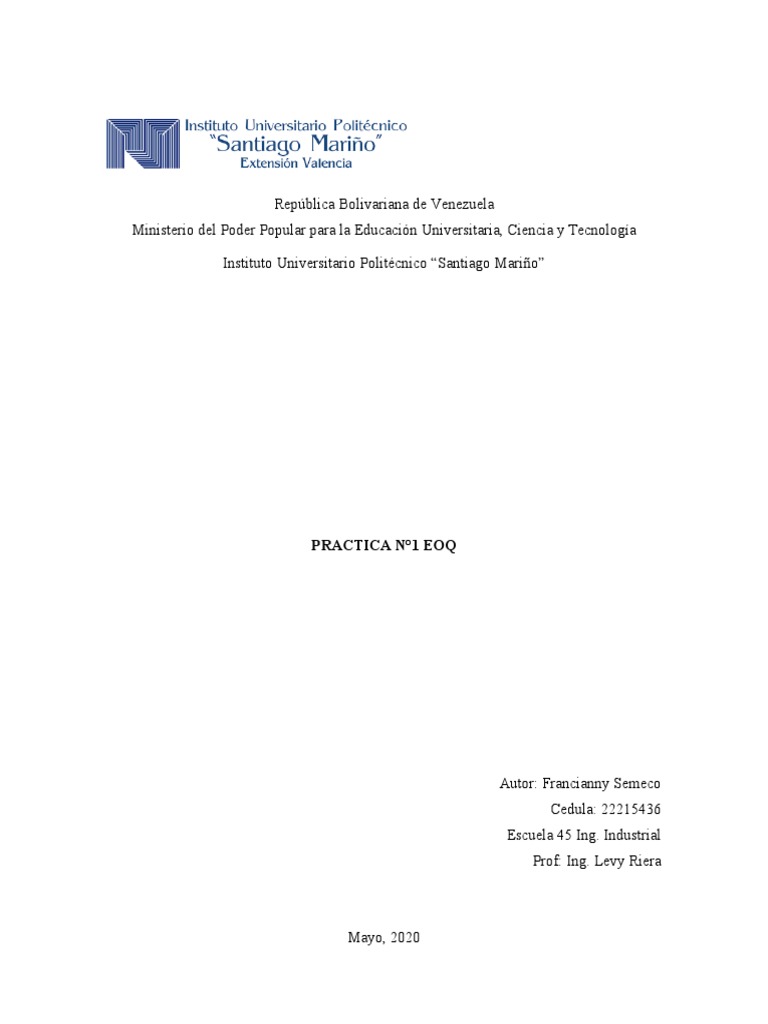 Practica N1 EOQ | PDF | Tecnología