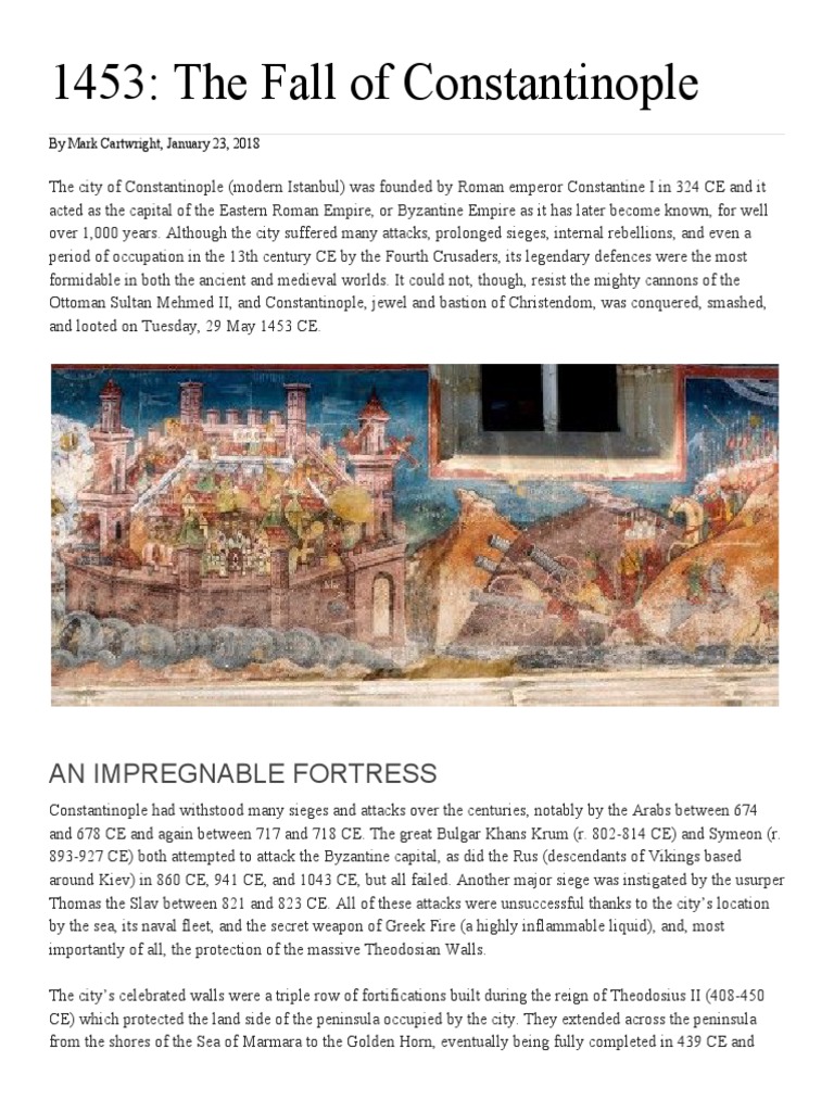 1453: The Fall of Constantinople: An Impregnable Fortress | PDF ...