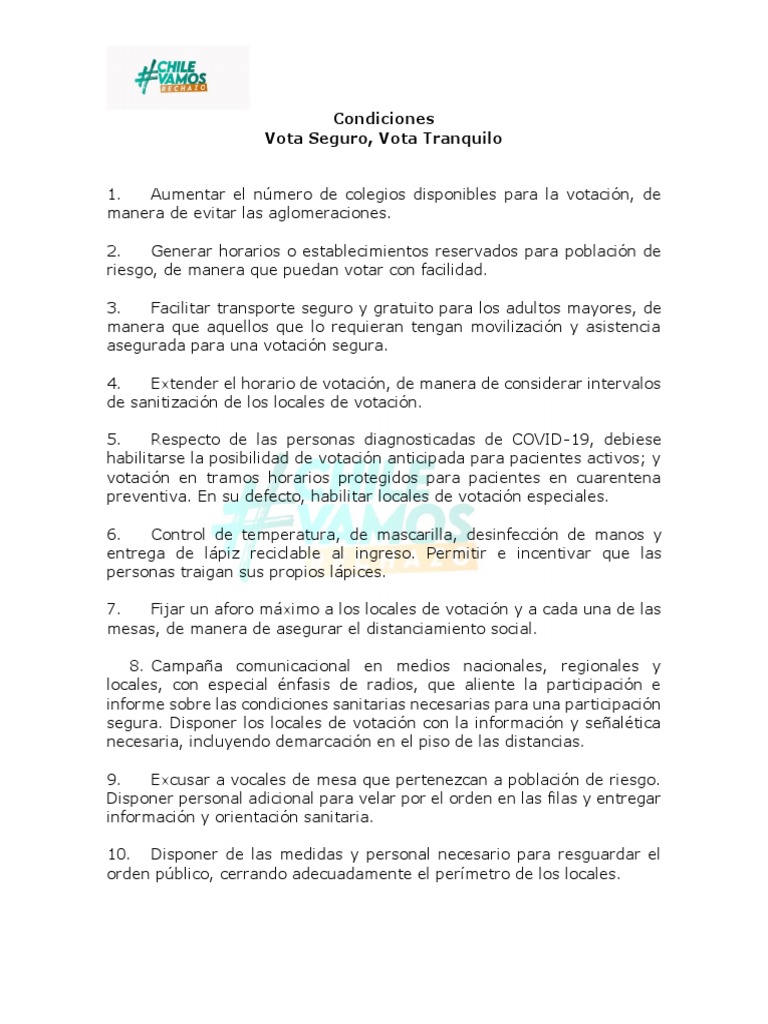 Plebiscito Seguro, Propuesta CHV | PDF