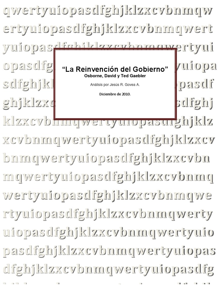 Jesus Govea - La Reinvención Del Gobierno - Analisis | PDF ...