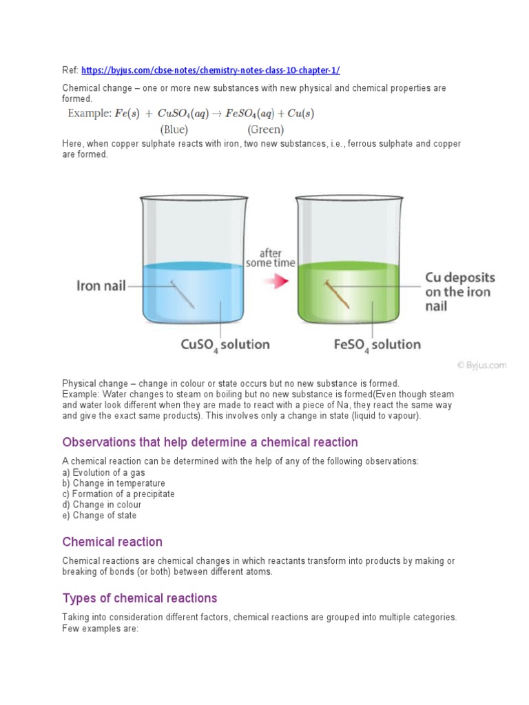 Observations That Help Determine A Chemical Reaction | Download Free ...