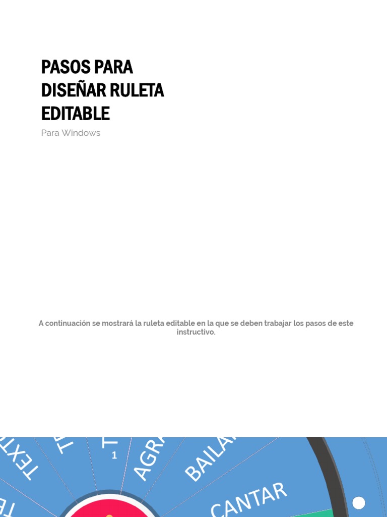 Diseña tu Ruleta Editable Online | PDF | Métodos y materiales de ...