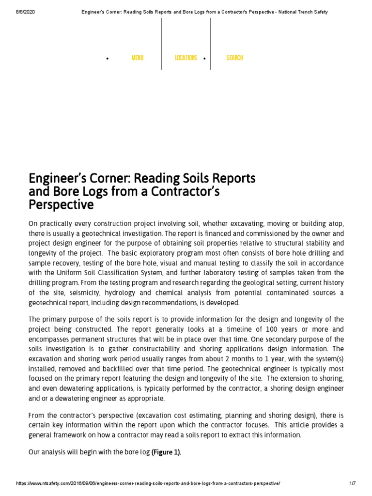 Engineer's Corner - Reading Soils Reports and Bore Logs From A ...