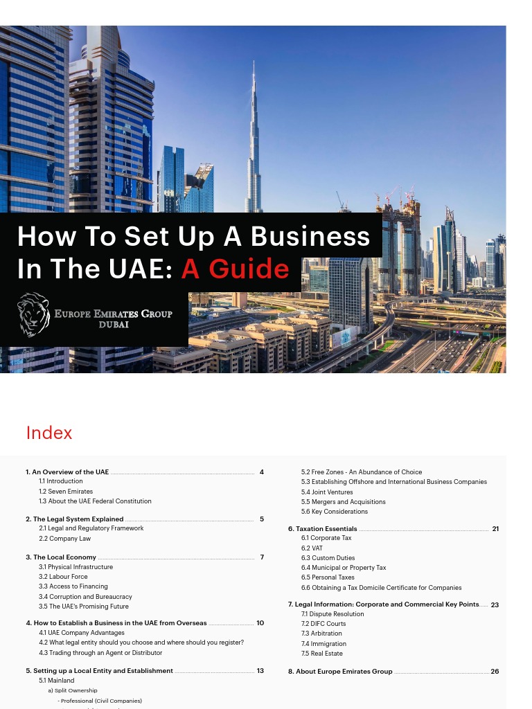 How To Set Up A Business in The UAE | PDF | United Arab Emirates ...